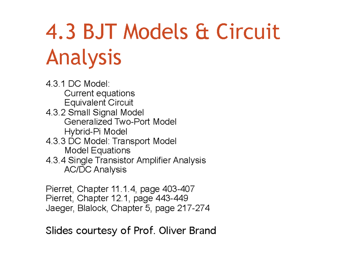 Chapter 43 BJT-Models - aaaaaaaaaaaaaa - 4 BJT Models & Circuit ...
