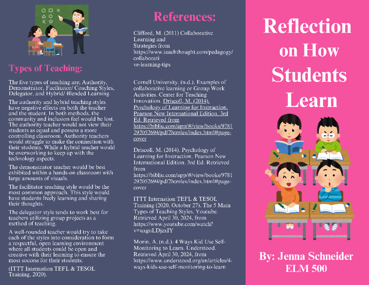 Reflection on How Students Learn - ELM-500 - Studocu