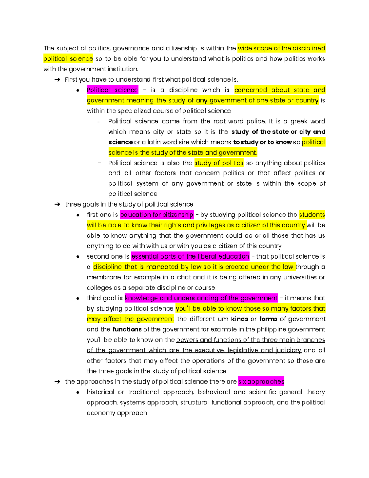 Polgov Politics Topic - for review - The subject of politics ...