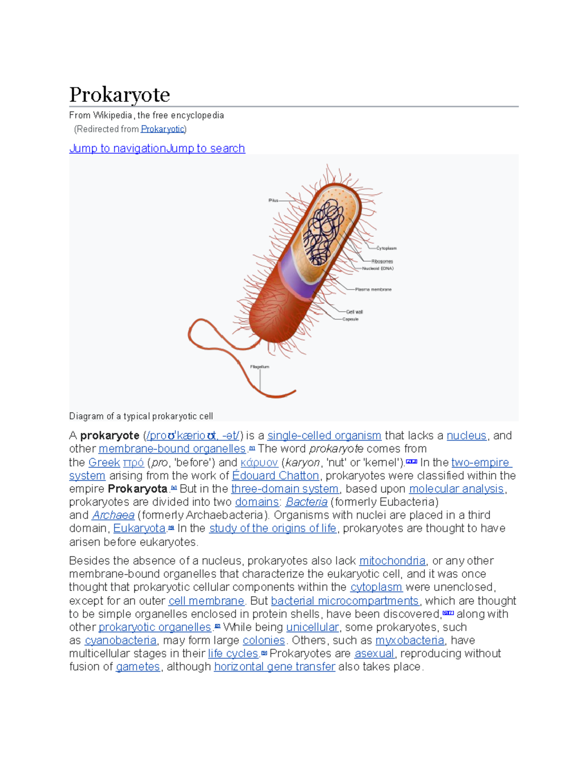 27 - Lecture notes 7 - Prokaryote From Wikipedia, the free encyclopedia ...