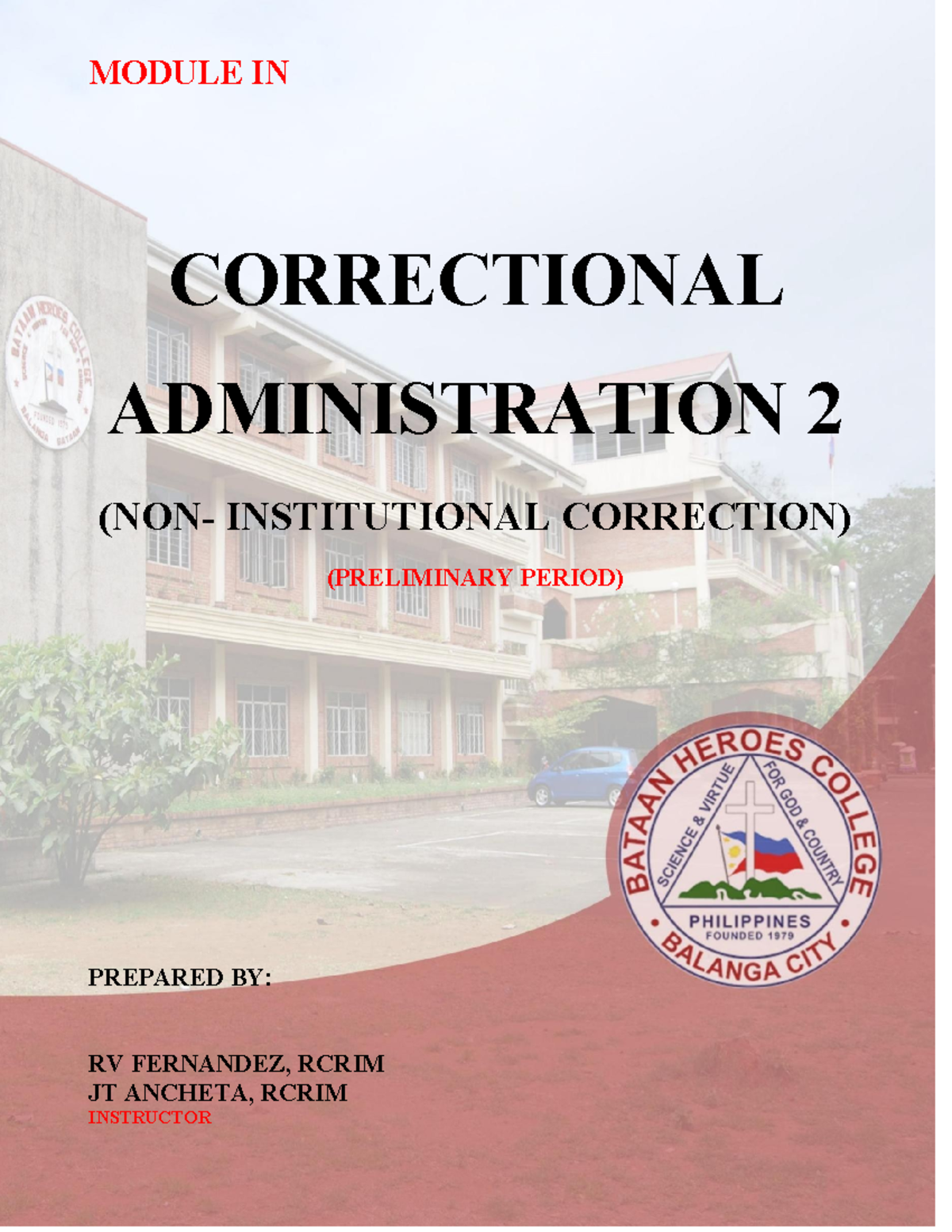 CA2 Preliminary Module - Correctional Administration 2 (Non ...