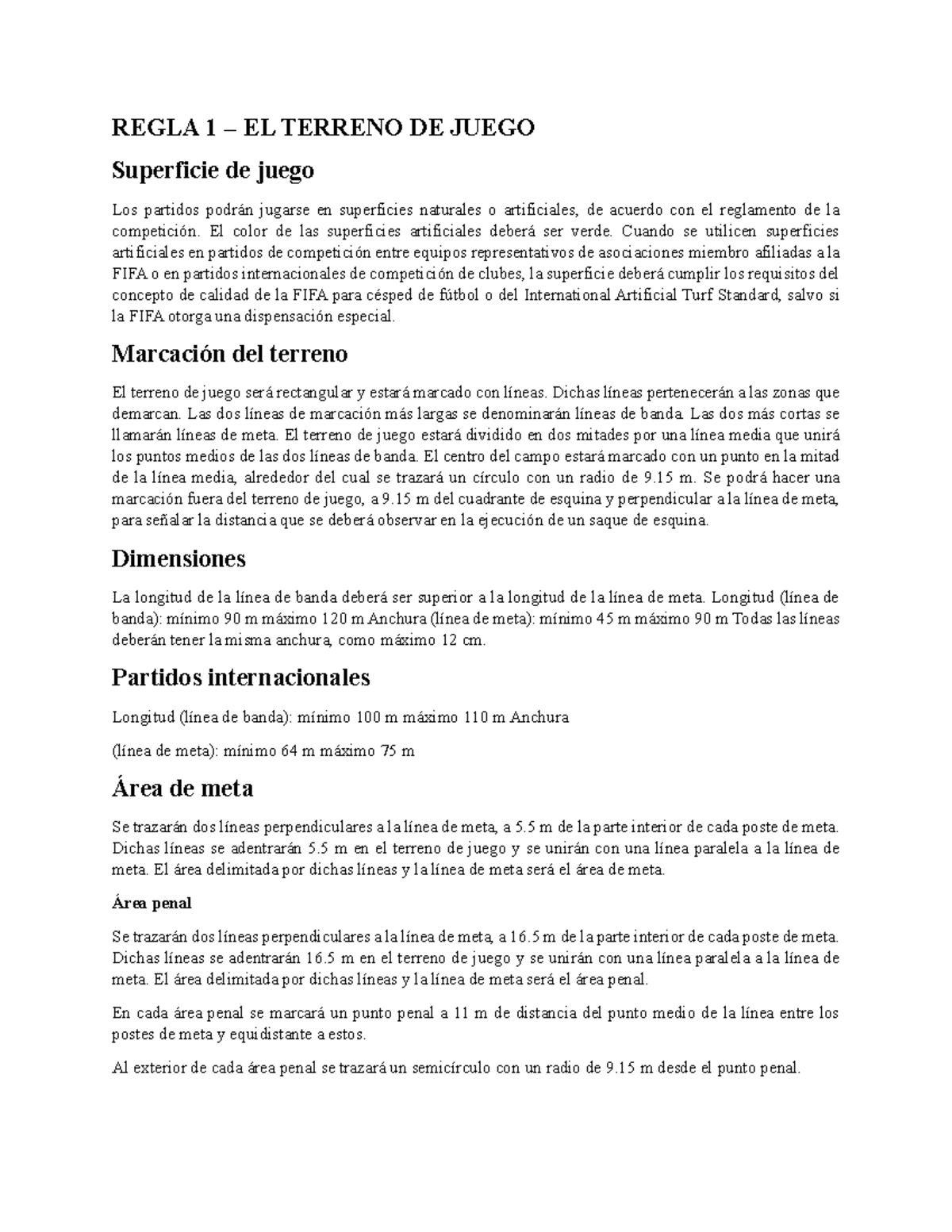 13 Primeros Puntos DEL Reglamento Internacional DE LA FIFA DE Futbol 11 ...