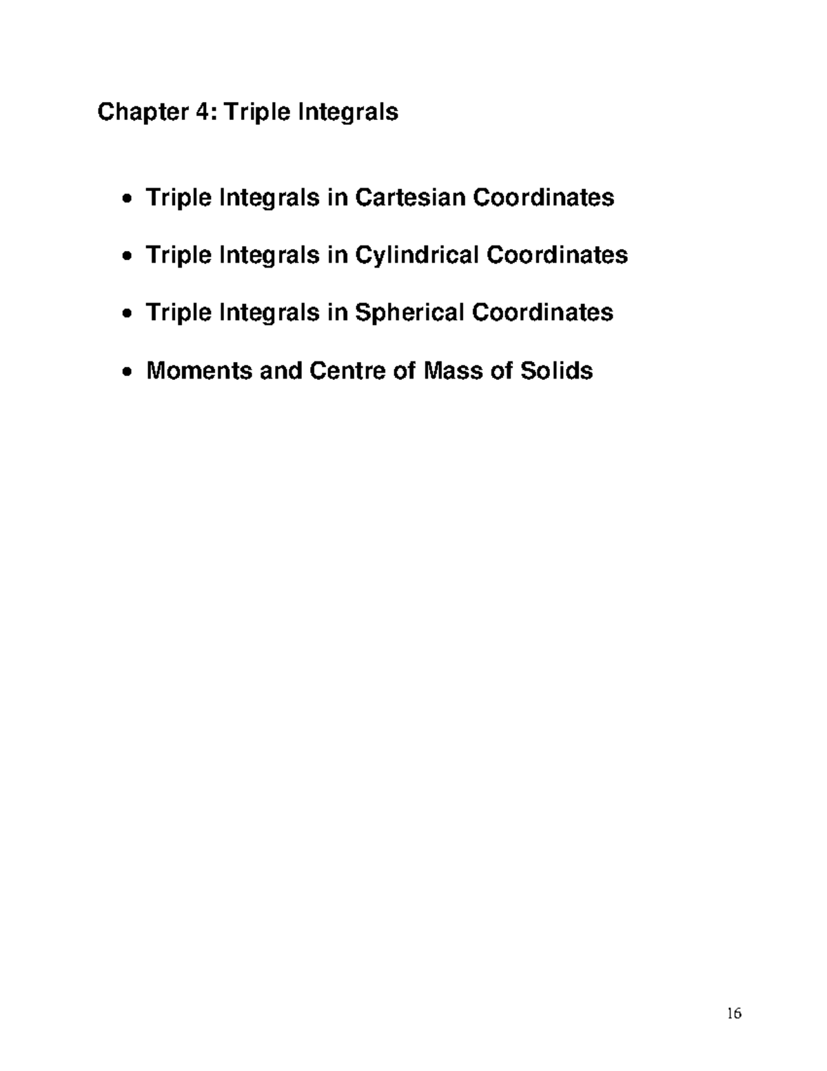 Triple Intg studentsversion - Chapter 4: Triple Integrals Triple ...