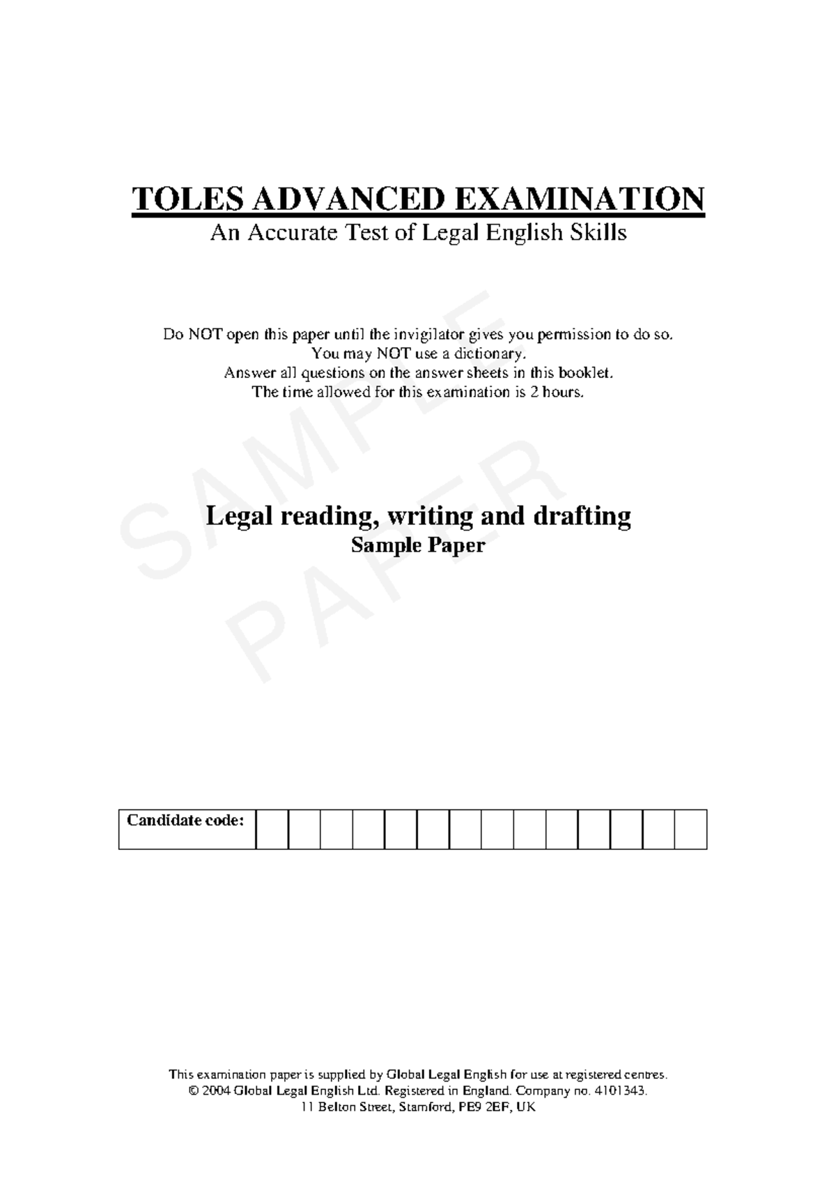 Toles Advanced sample (1 EAXAM PDF ANSWER - Business and economic ...