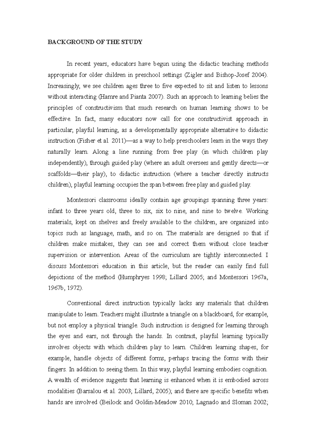 Background of the Study - BACKGROUND OF THE STUDY In recent years ...