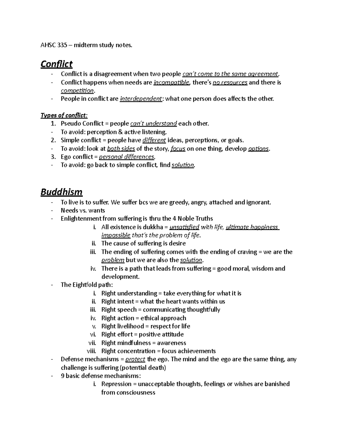 Midterm Exam Notes Chapter Powerpoint - AHSC 335 - Concordia - Studocu