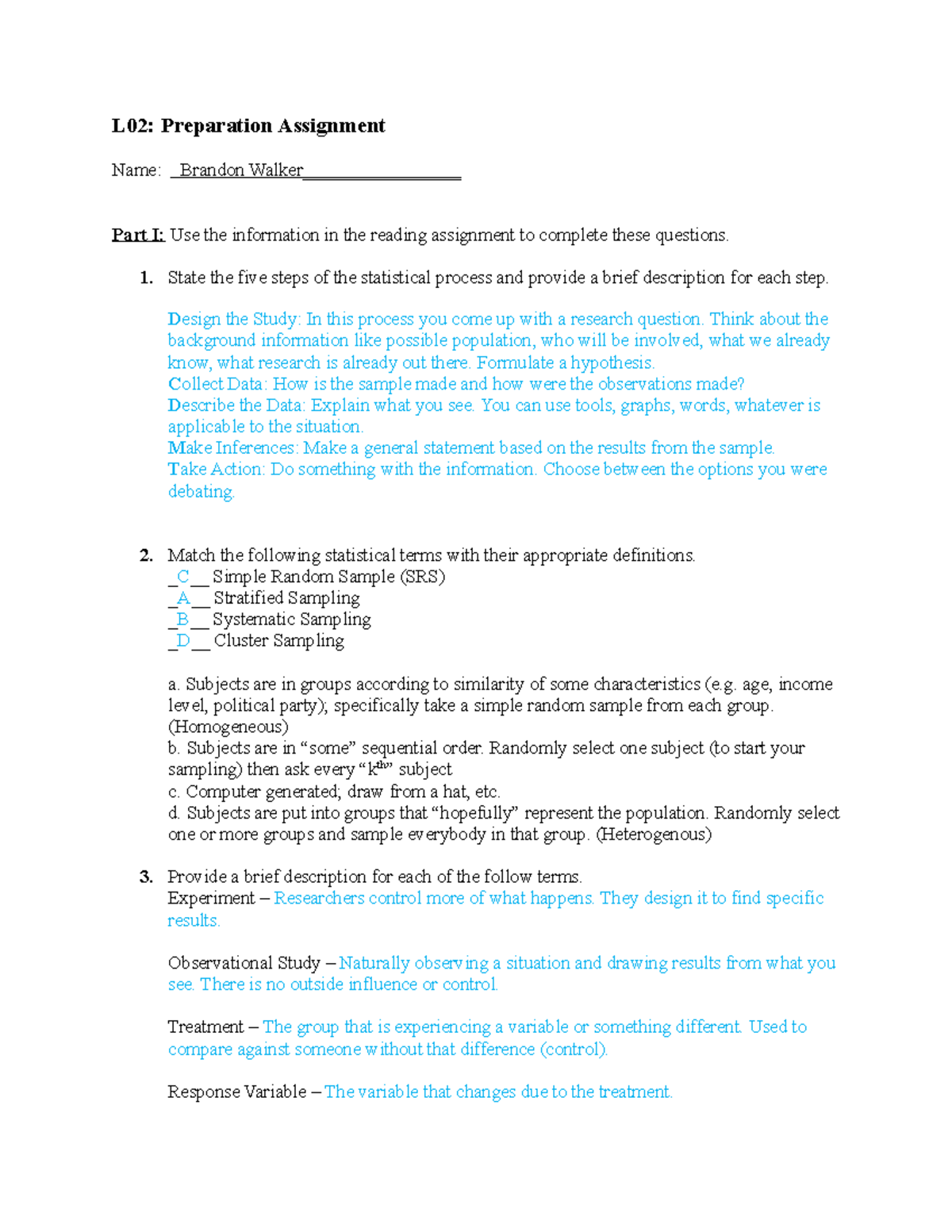 02 Preparation Assignment - L02: Preparation Assignment Name: Brandon ...