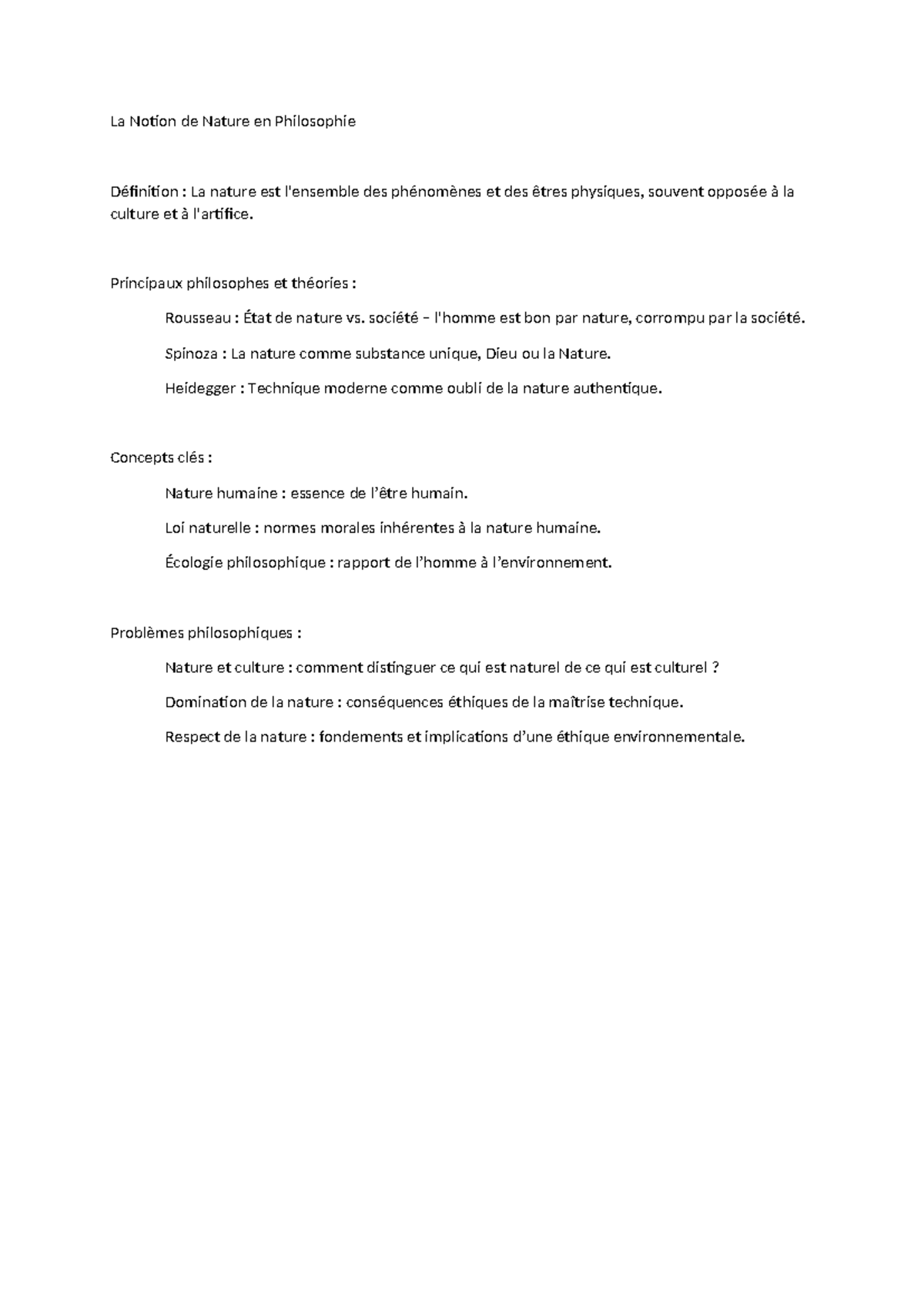 La Notion de Nature en Philosophie - La Notion de Nature en Philosophie ...