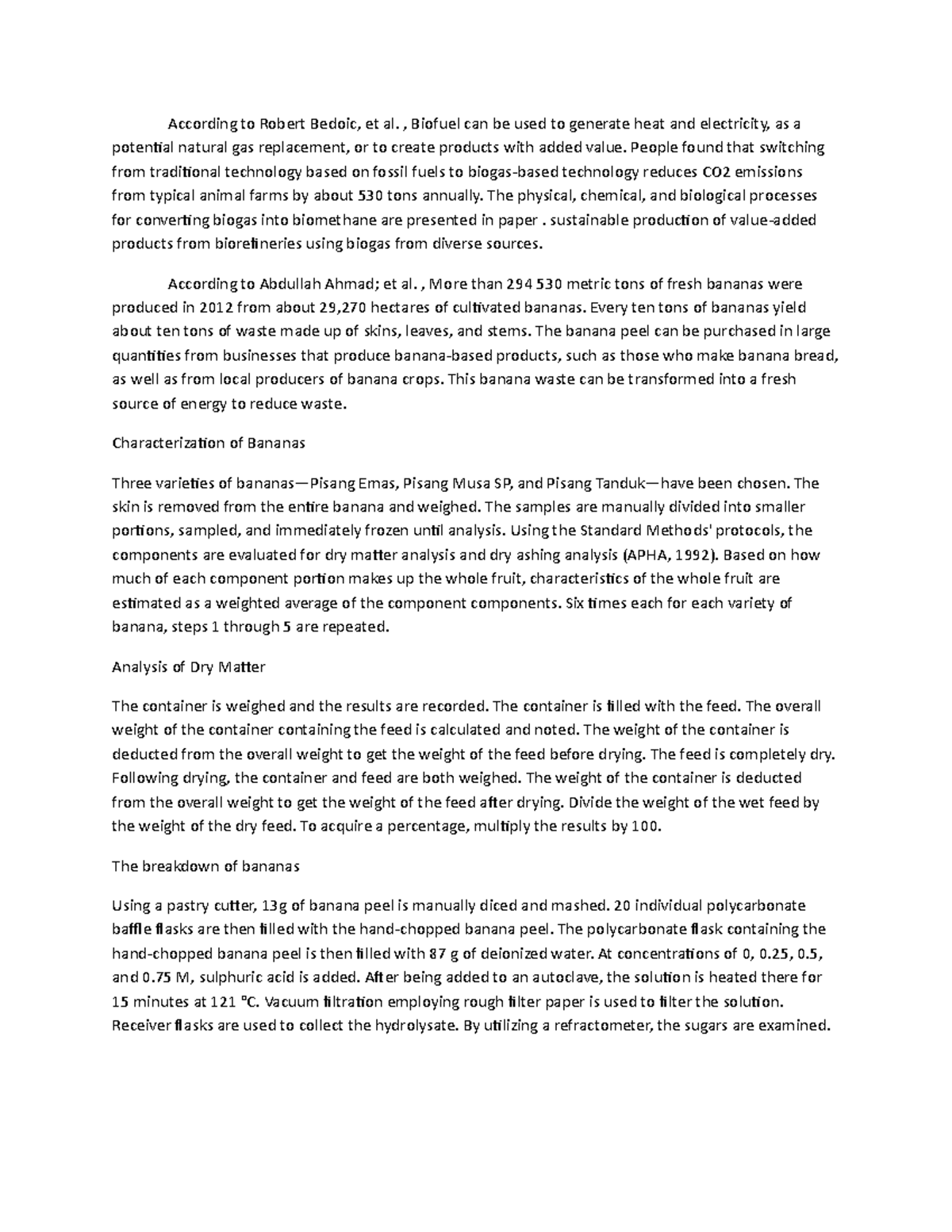 Rrl - research - According to Robert Bedoic, et al. , Biofuel can be ...