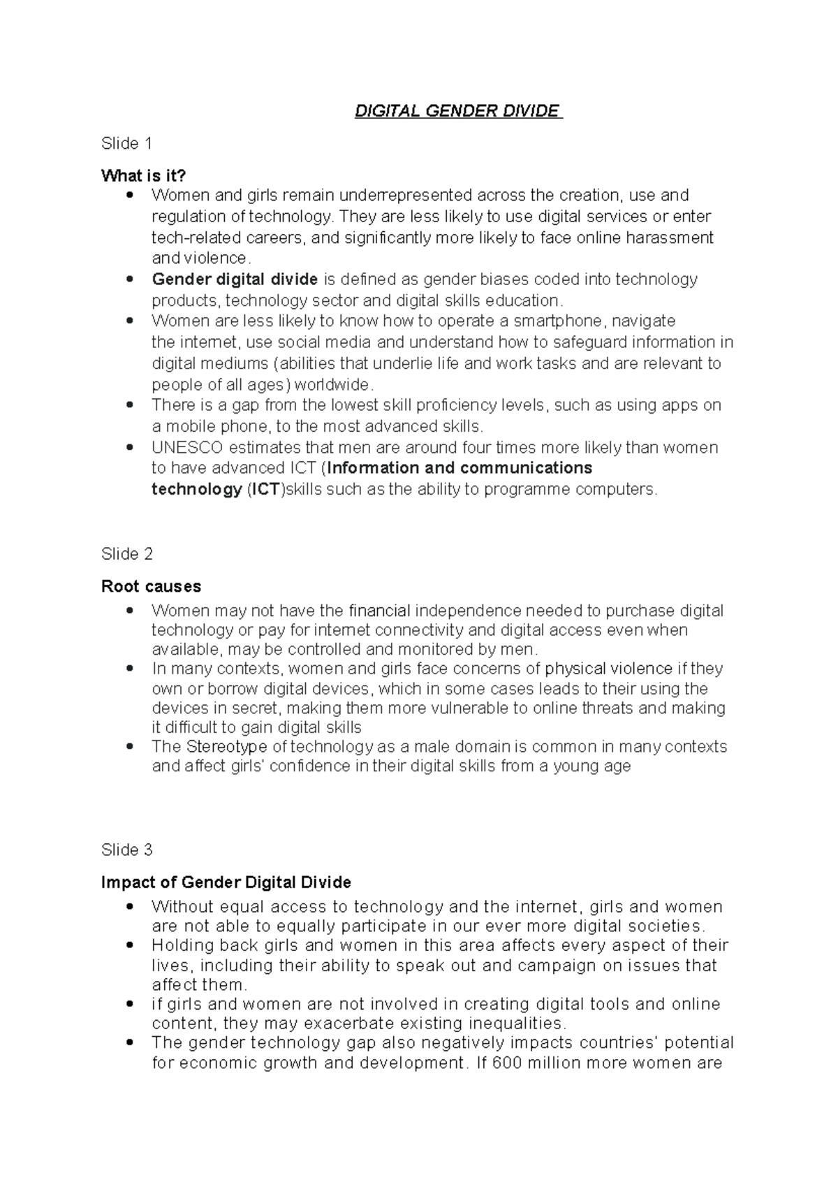 Digital gender divide - wasf - DIGITAL GENDER DIVIDE Slide 1 What is it ...