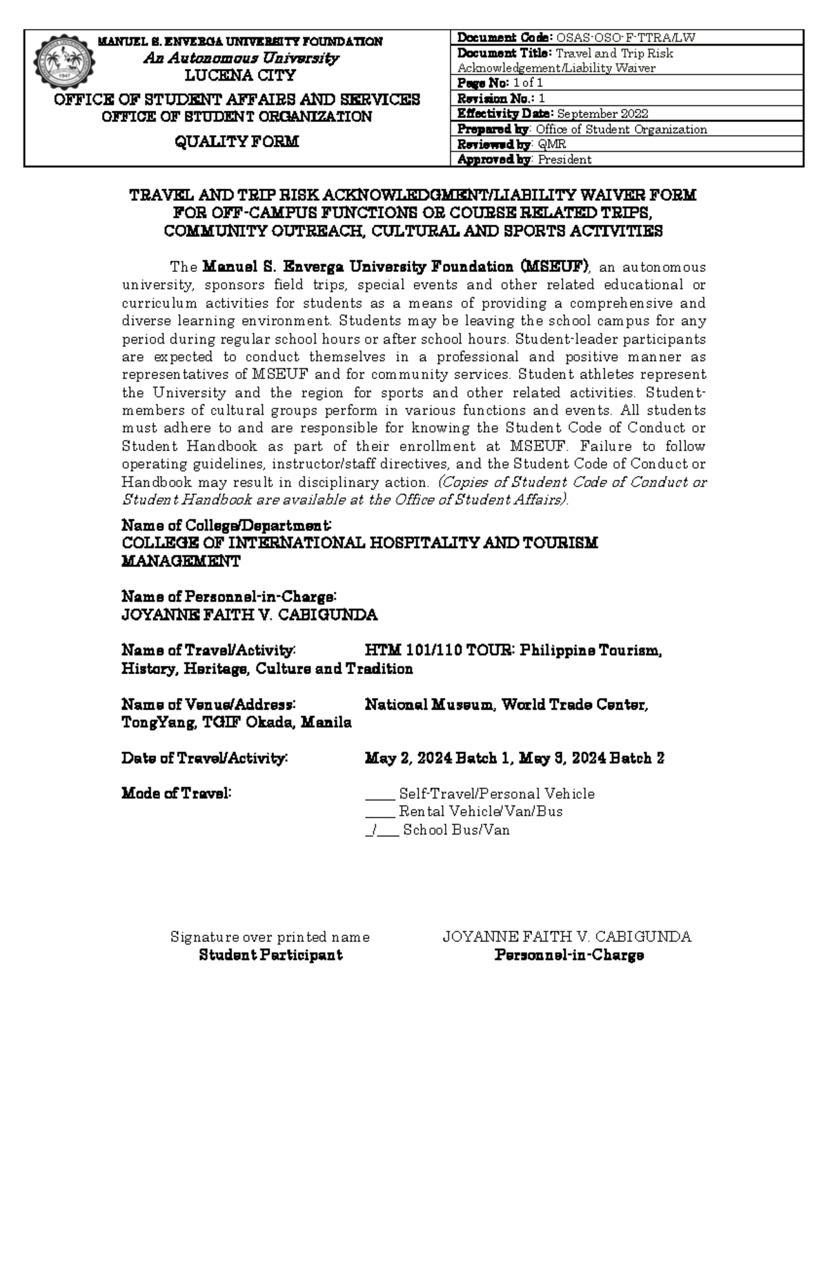 11-OSA-OSO-F-TTRA-LW-New-2 2 - MANUEL S. ENVERGA UNIVERSITY FOUNDATION ...