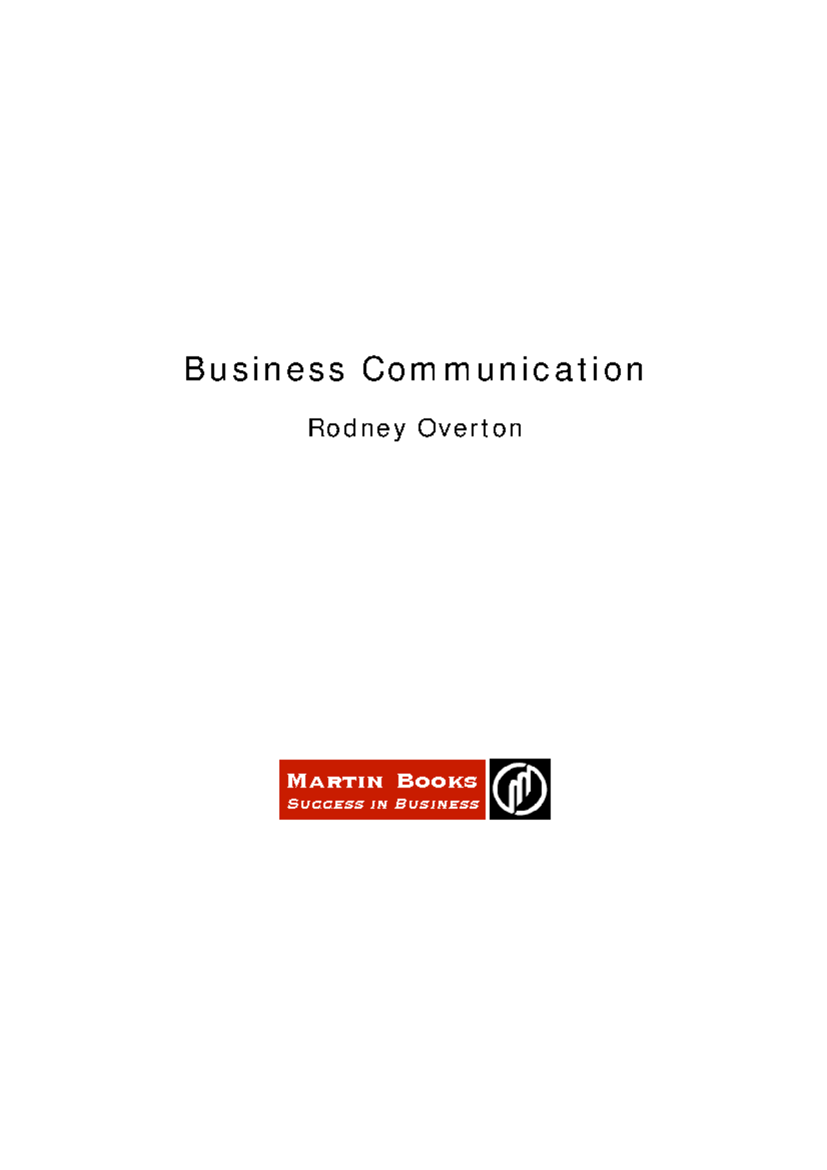 [Martin Books, Rodney Overton, Sydney Business Cen(Book Fi) - Business ...