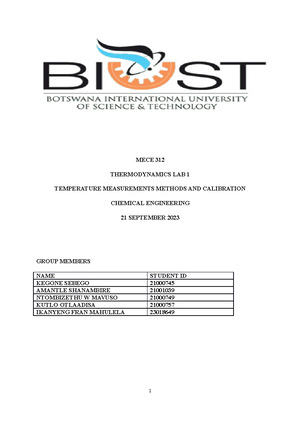Reynolds Number lab report - Process Engineering - BIUST - Studocu