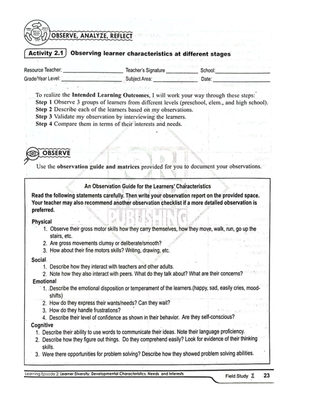 FS1 Eps 2-3 043408 - Something - Learners’ Development Matrix ...