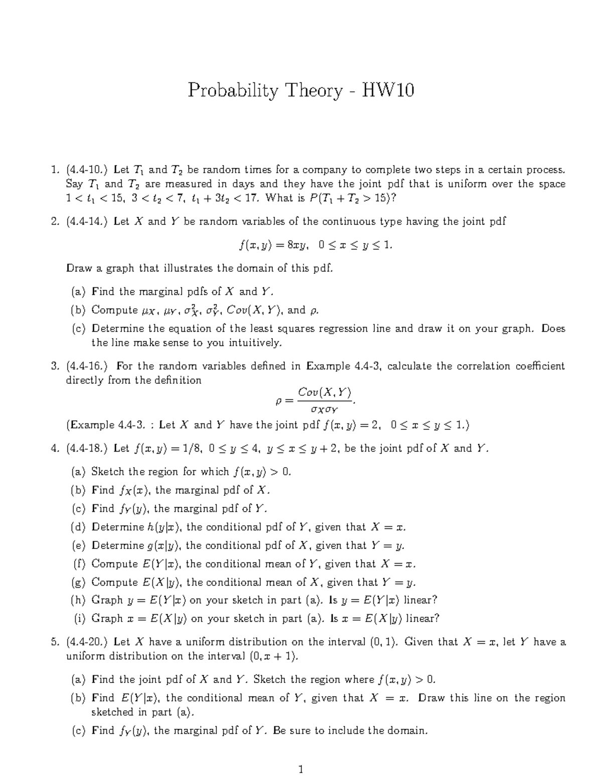 HW10 - it is a homework of probability - Probability Theory - HW (4-10 ...