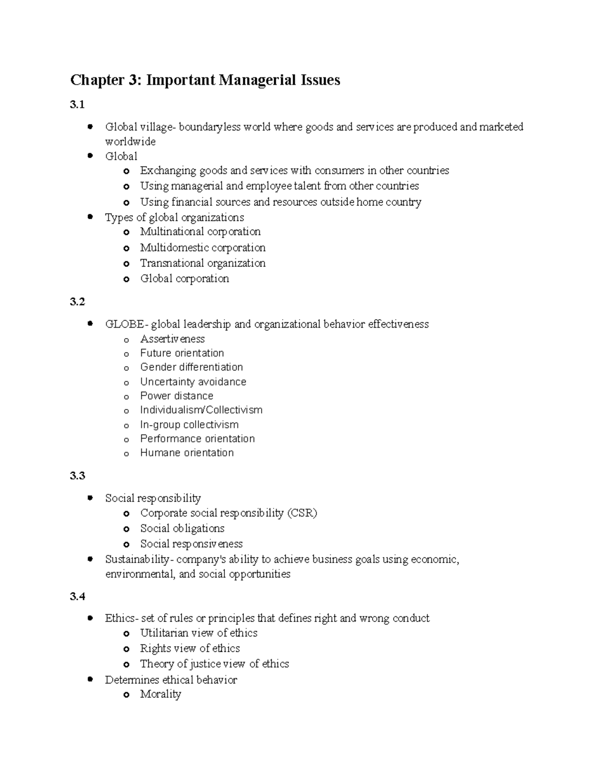 Fundamentals of Management Chapter 3 - Chapter 3: Important Managerial ...
