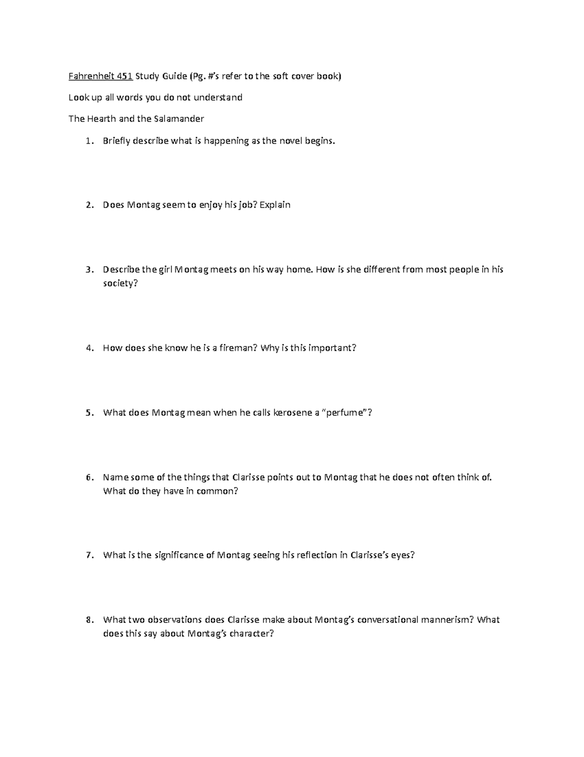 Fahrenheit 451Study Guide-1 - Fahrenheit 451Look up all words you do ...