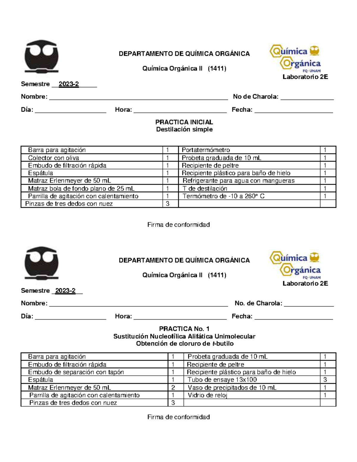 Papeletas QOII-QFB-1411-2023-2 - Semestre 2023-2___ Química Orgánica II ...