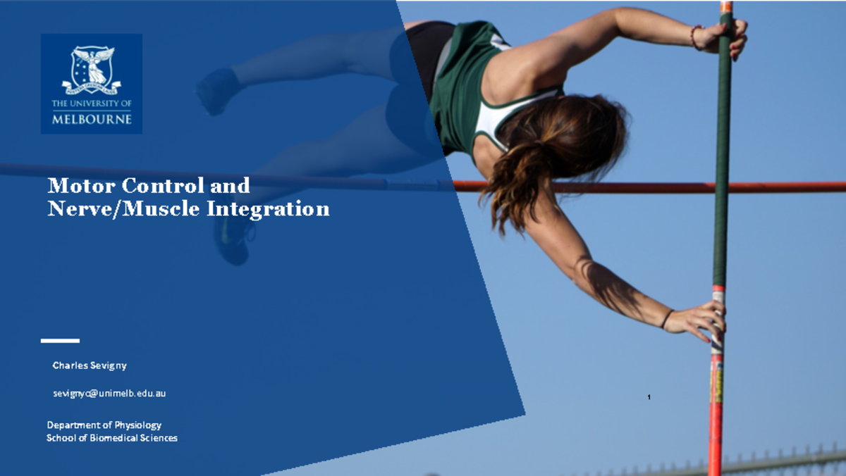 L8 Motor Control and Nerve Muscle Integration - Department of ...