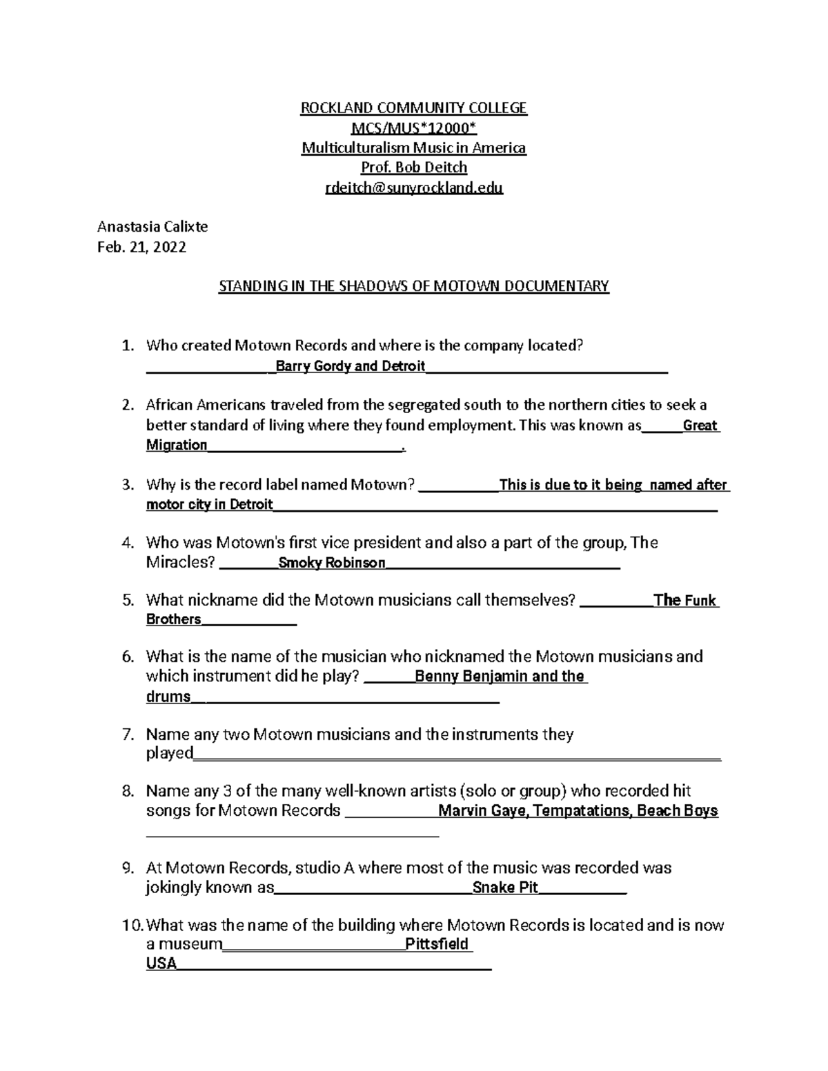 Standing IN THE Shadows OF Motown Documentary - ROCKLAND COMMUNITY ...