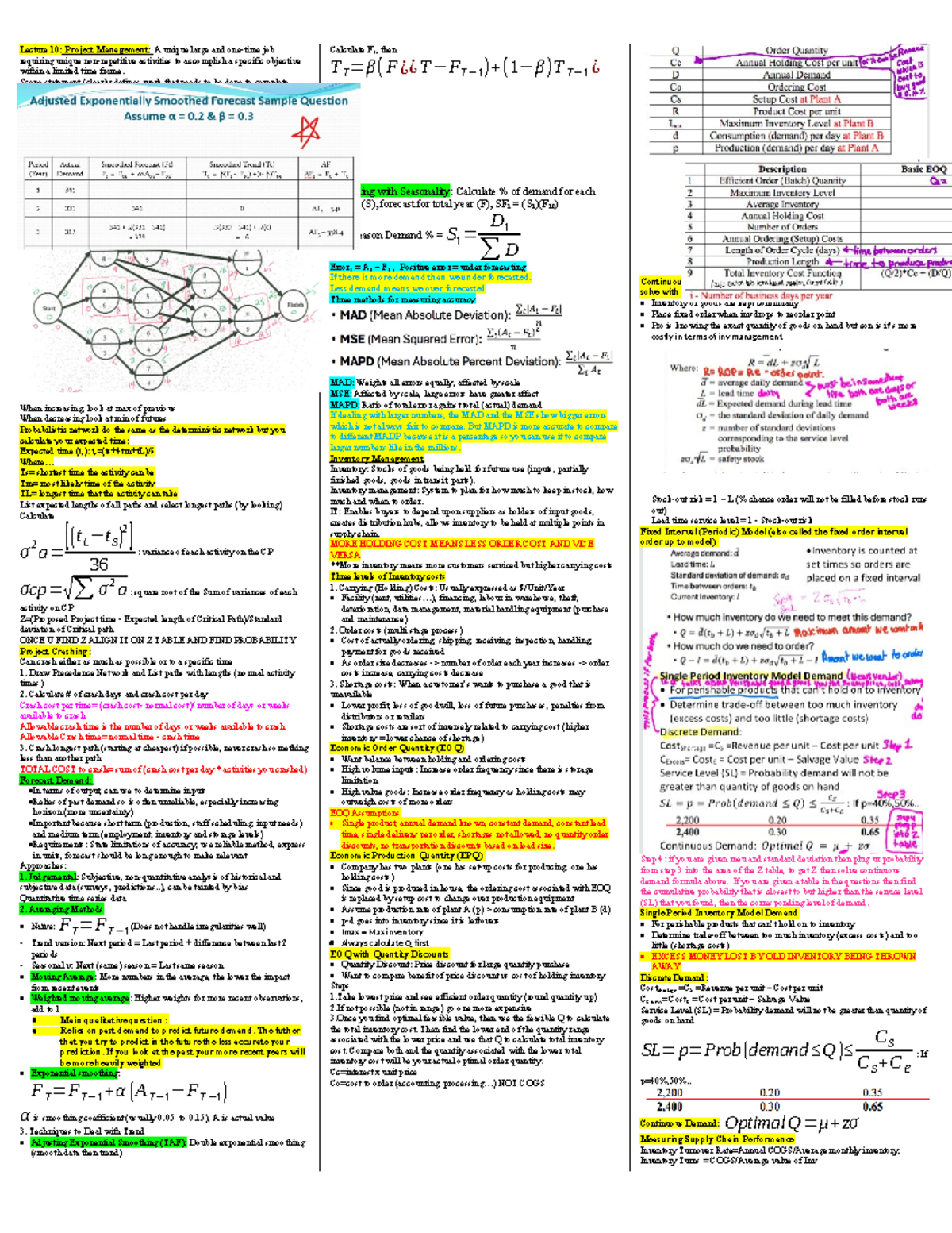 111) final exam cheat sheet base off of this but add - Lecture 10 ...