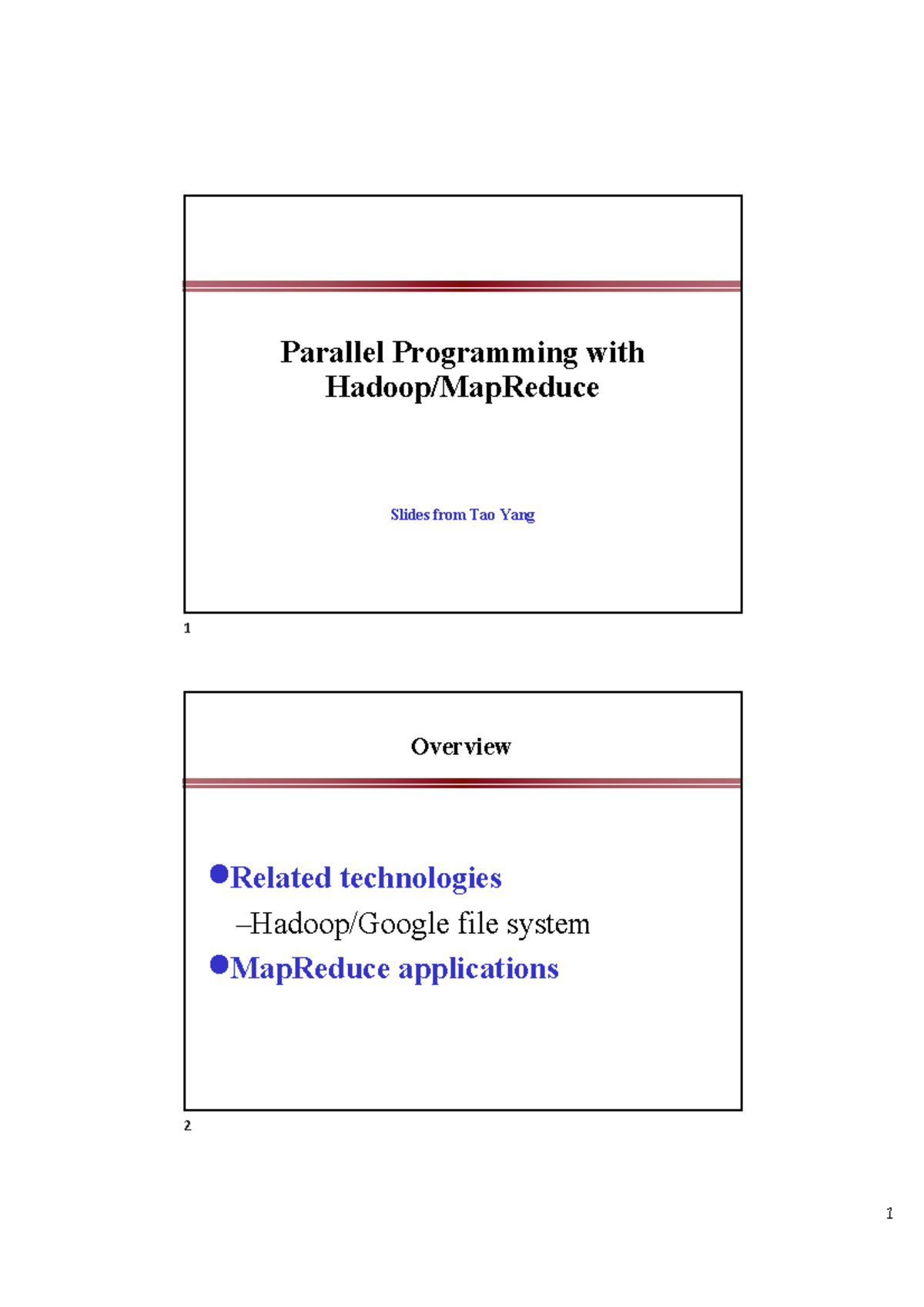 04-1 Mapreduce - fahhs á bggbavd - Page 1 Parallel Programming with Hadoop/MapReduce Slides from ...
