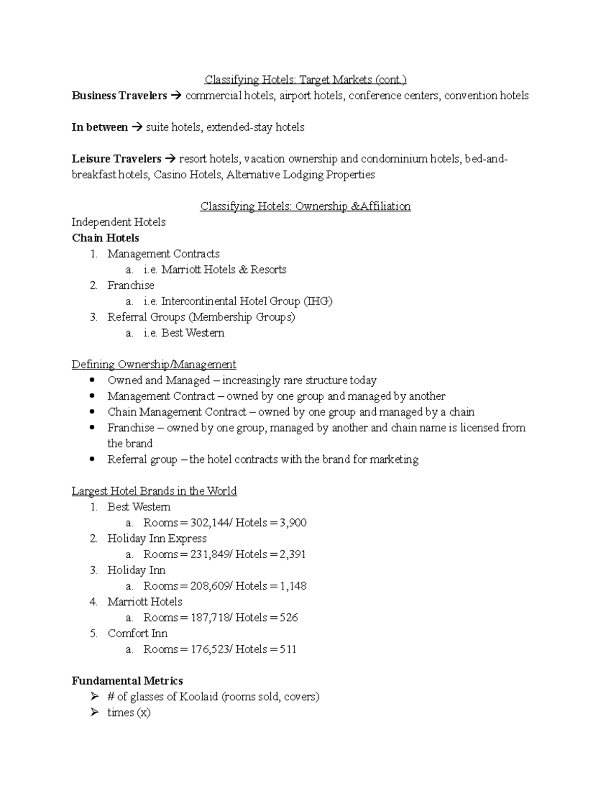 Ch. 1-2 - John Palabiyik Texas Tech University - Classifying Hotels ...
