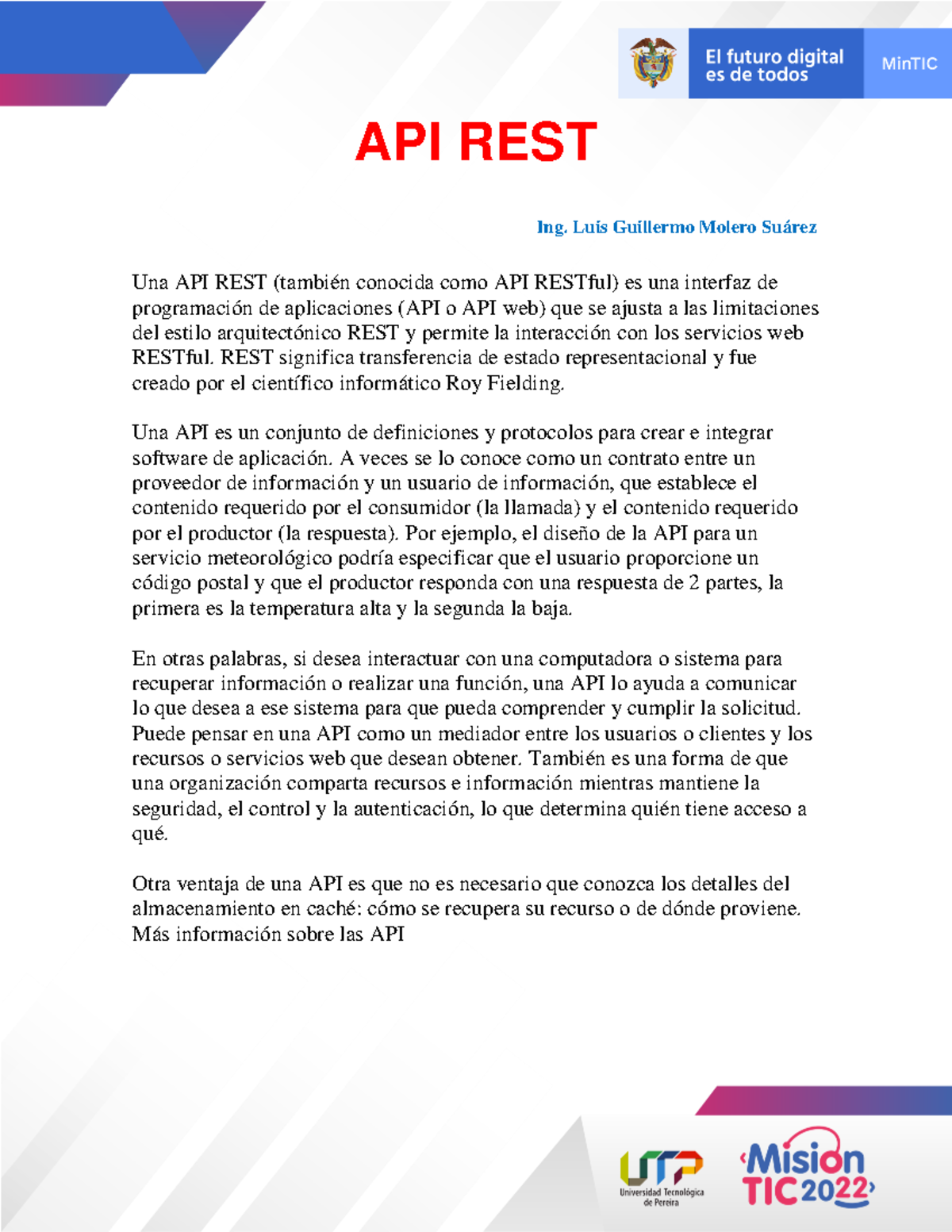 3 API Rest - dyfudfdfudyffyudyfuyufyu - API REST Ing. Luis Guillermo ...