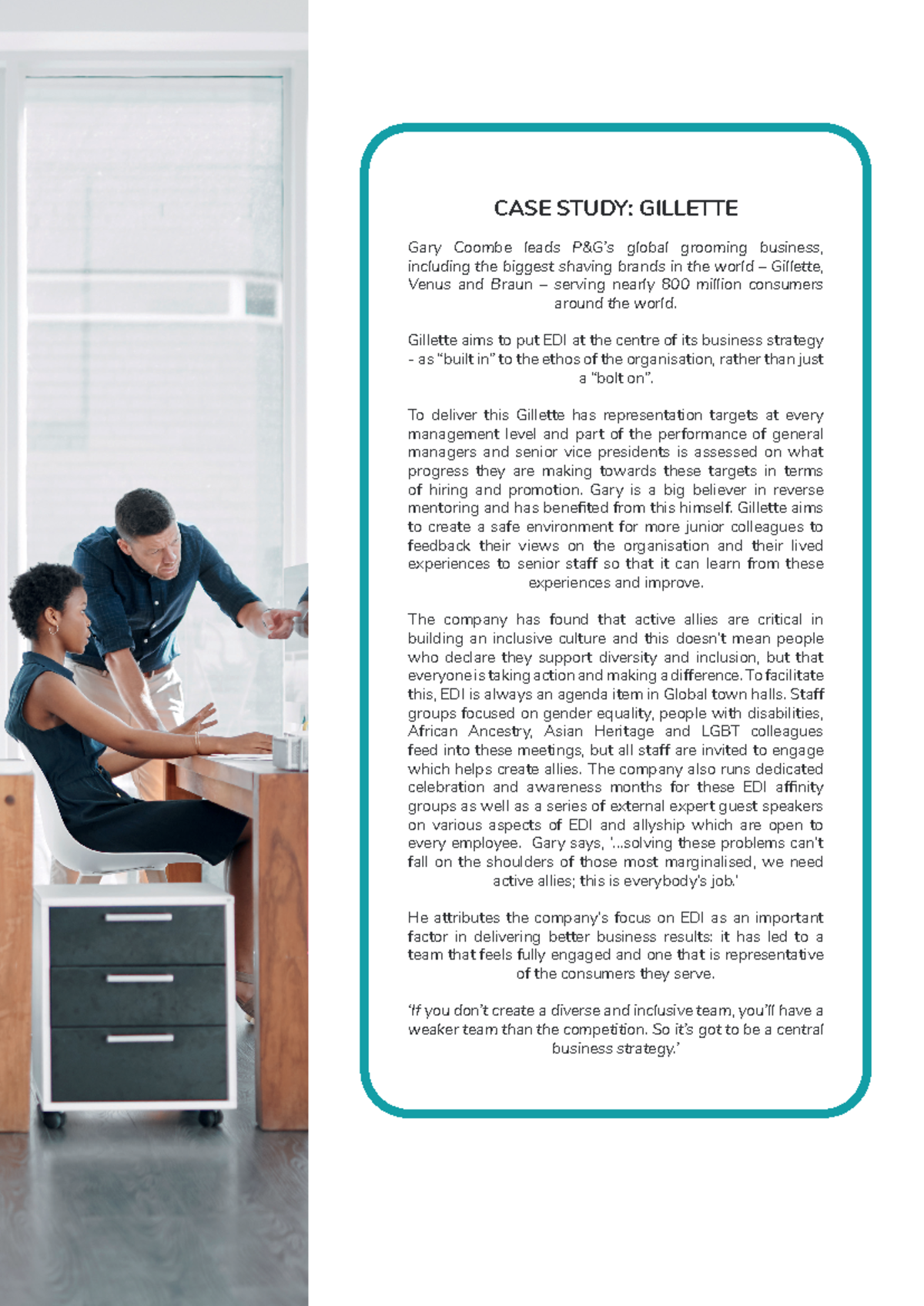 Gillette case study - CASE STUDY: GILLETTE Gary Coombe leads P&G’s global grooming business ...