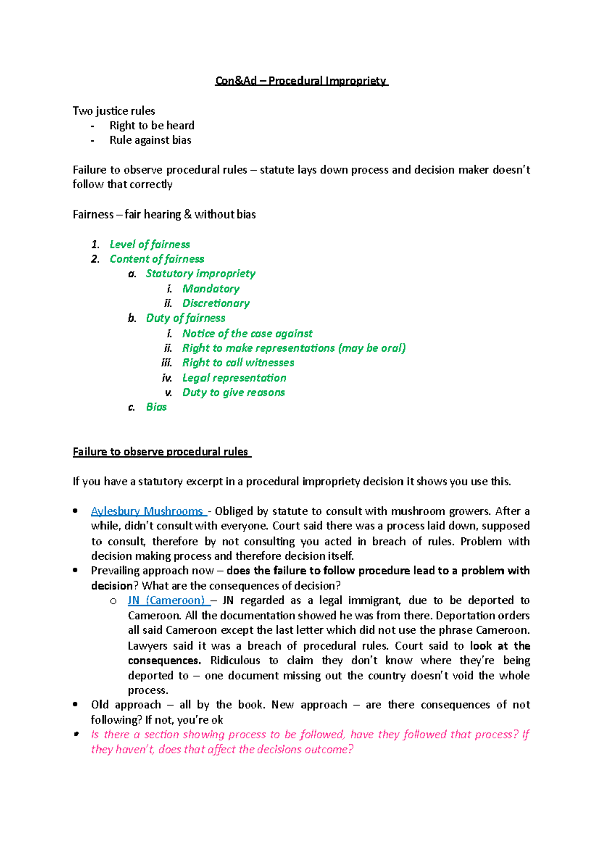 Con&ad procedural impropriety - Con&Ad – Procedural Impropriety Two ...
