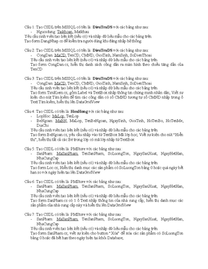 Create Database Quanlybanhang - CREATE DATABASE QUANLYBANHANG_HOTENSV USE QUANLYBANHANG_HOTENSV ...