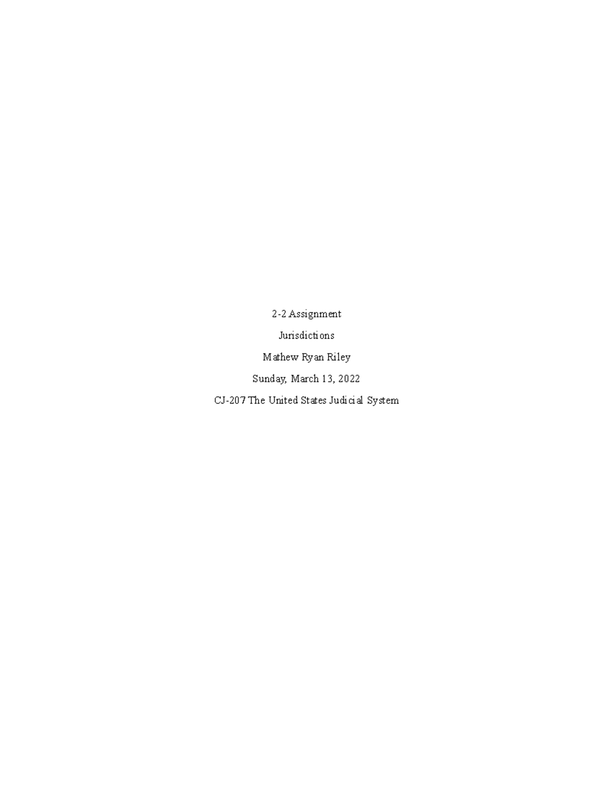 CJ-207 Module Two Assignment Mathew Riley - 2-2 Assignment ...