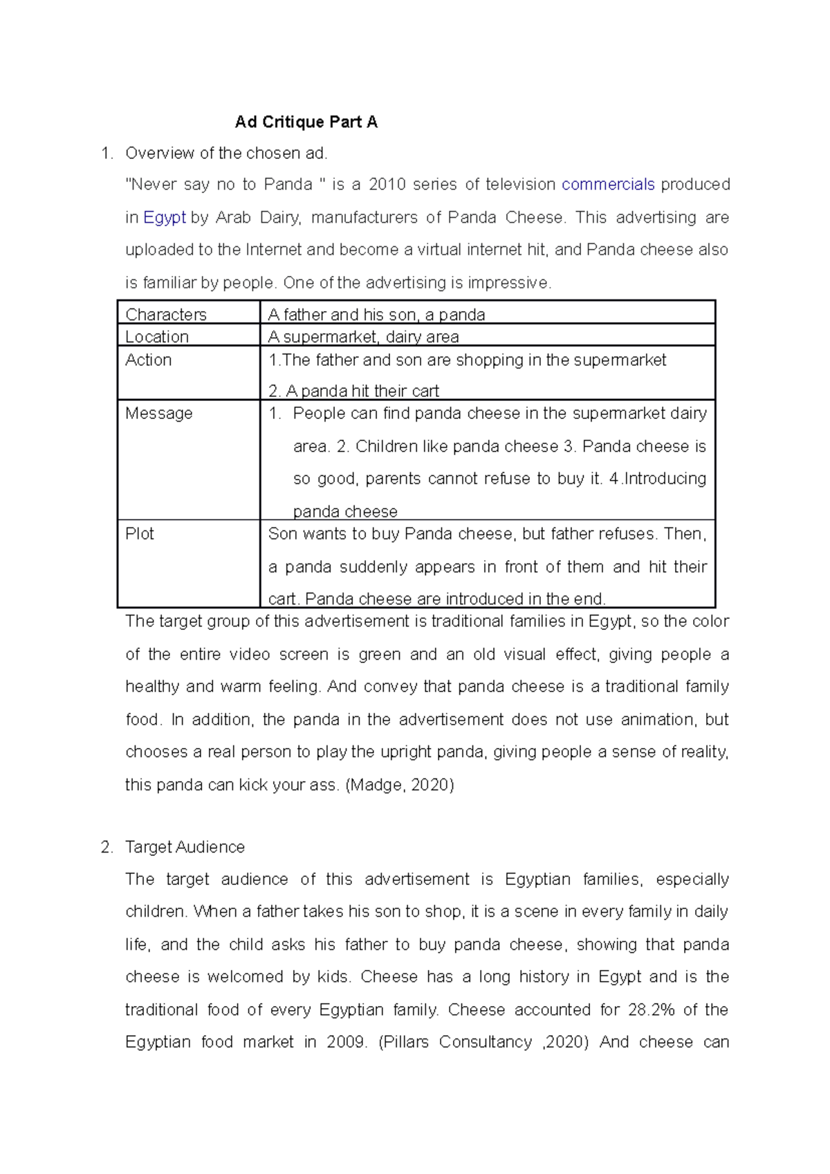 Ad Critique Part A(ADVT 7508) - Ad Critique Part A Overview of the ...