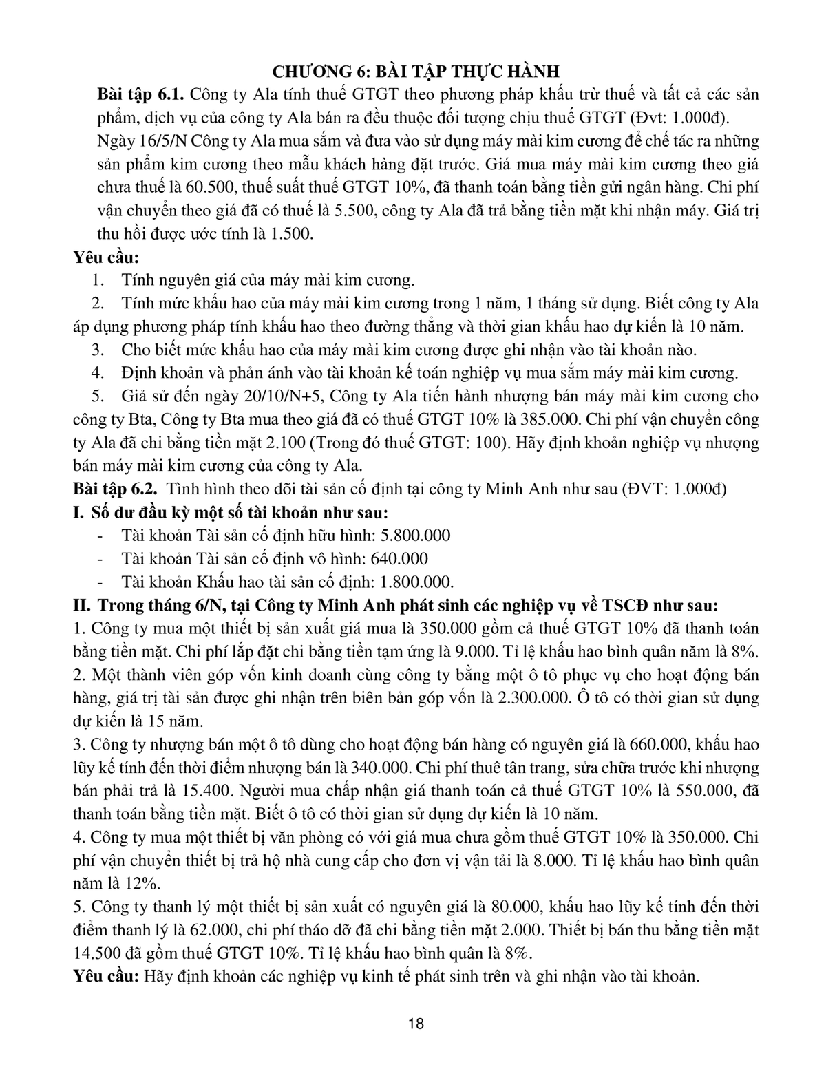 NLKT Bài-tập Chương-6 - nguyen ly kiem toan - Studocu