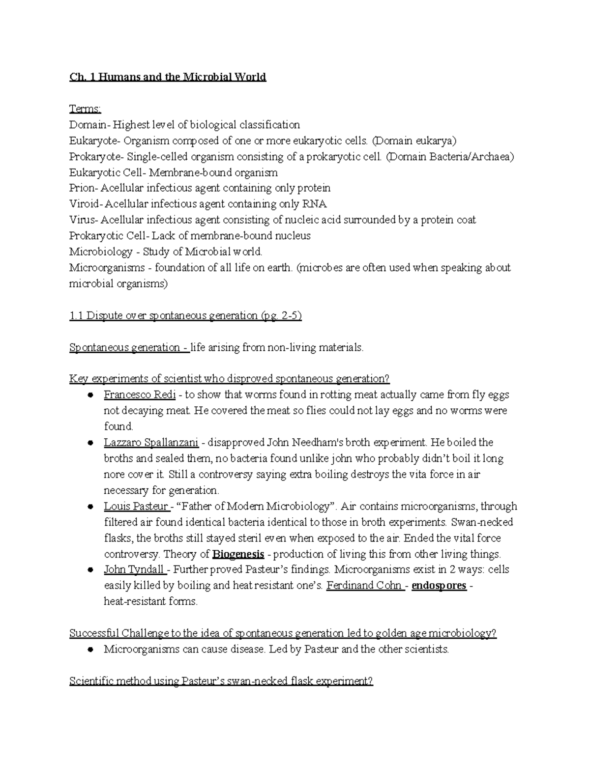 Microbiology Ch 1 - microbio assignment 2018/2019. Group lab work. - Ch ...