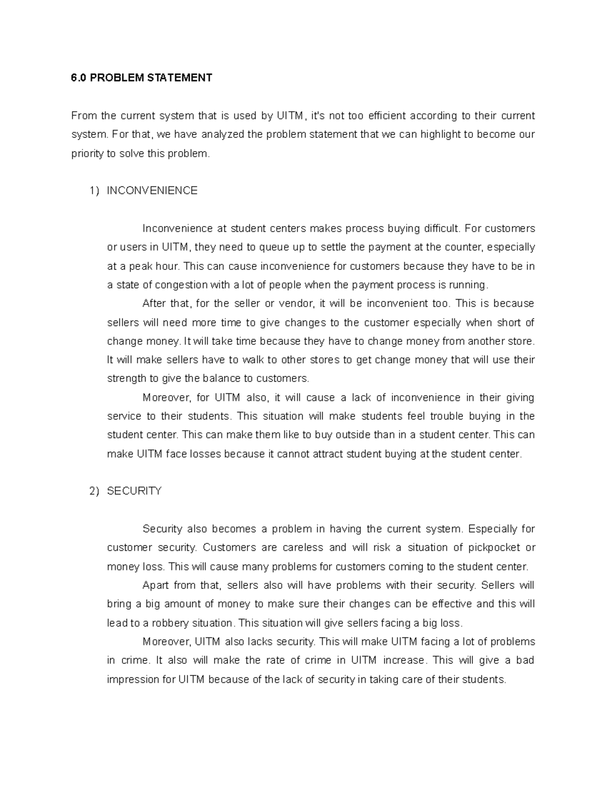 Problem Statement, Significant, USE CASE Group Project ASM 653 - 6 ...