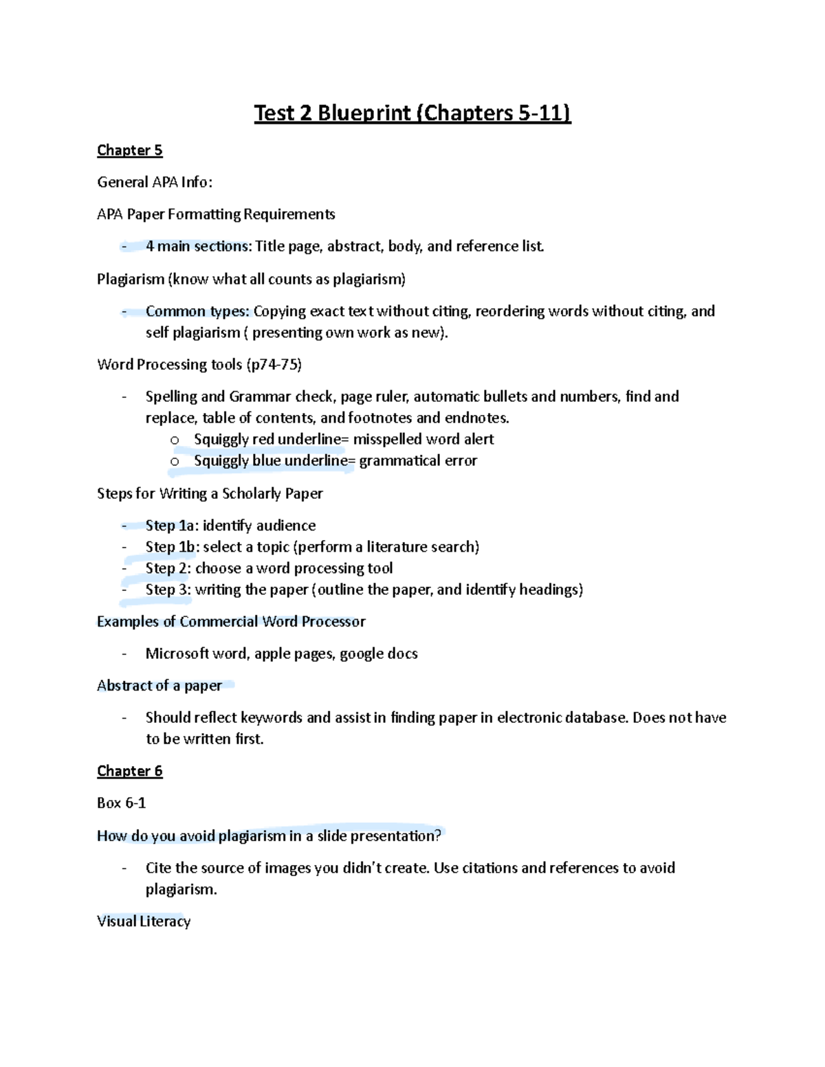 Test 2 Studyguide - Test 2 Blueprint (Chapters 5-11) Chapter 5 General ...