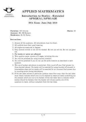 APM Exam-2 2018 memo - Memo for semester test - APPLIED MATHEMATICS ...