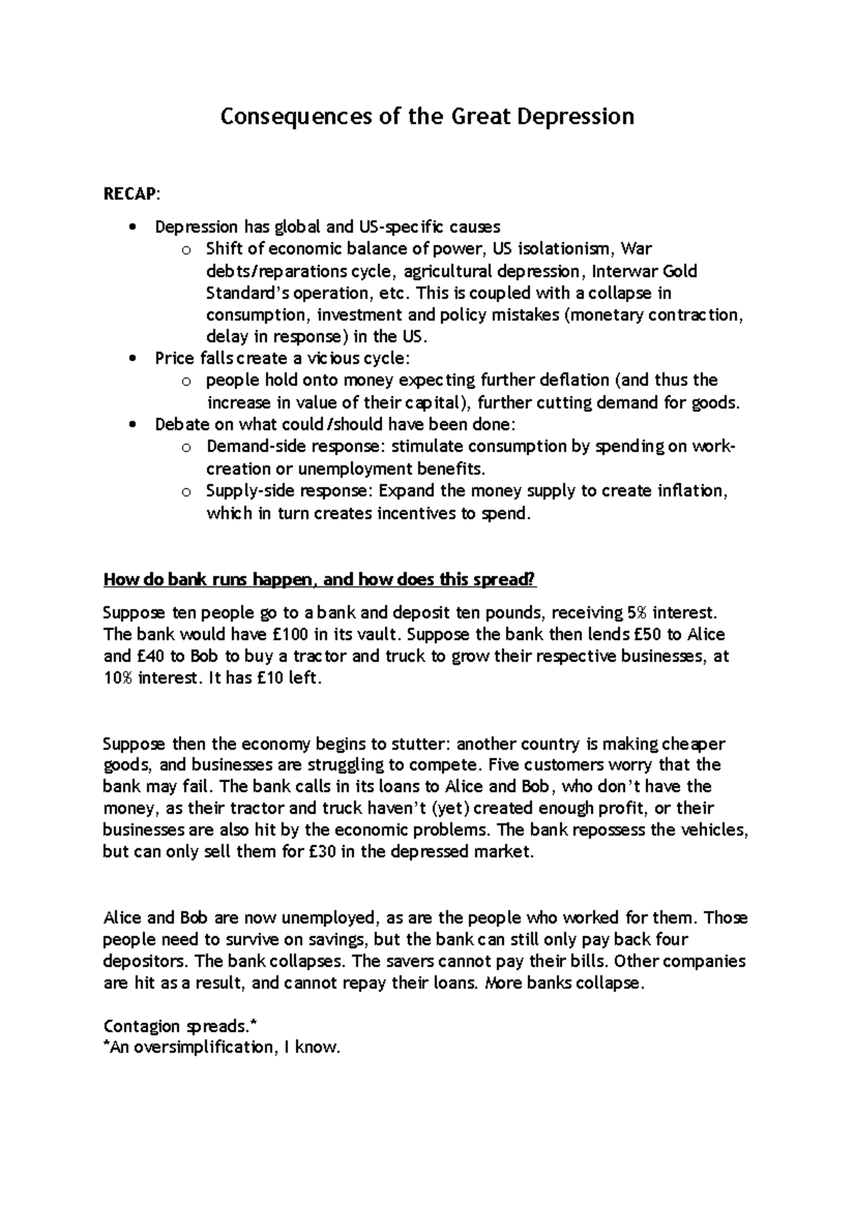 L5. Consequences of the Great Depression - Consequences of the Great ...