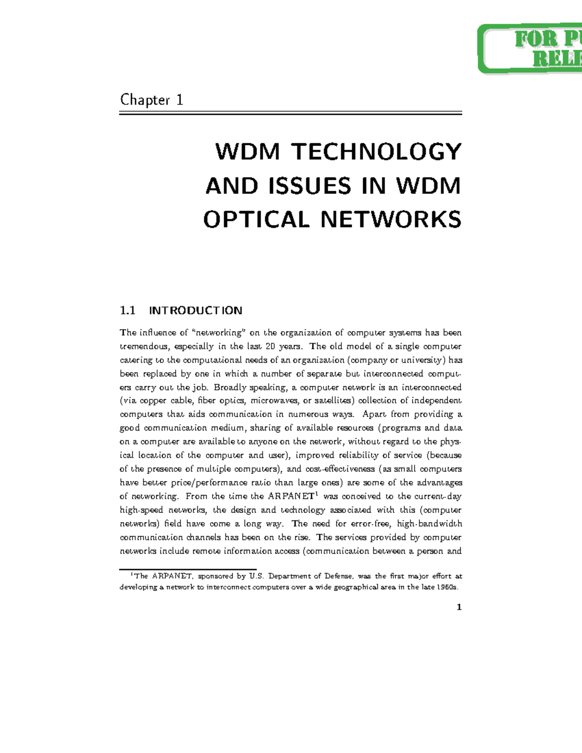 4-WDM Technology and Issues in WDM Optical Networks - Chapter 1 WDM TECHNOLOGY AND ISSUES IN WDM ...