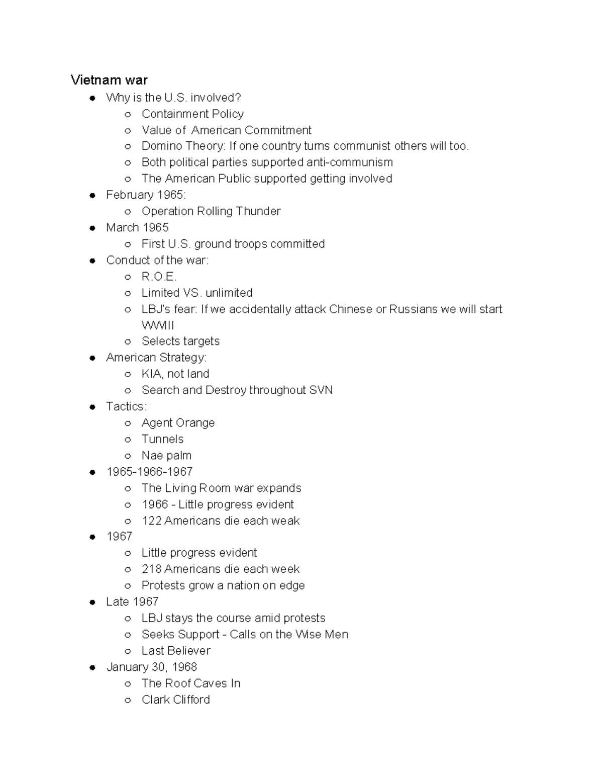 Final Exam Notes - Vietnam war Why is the U. involved? Containment ...