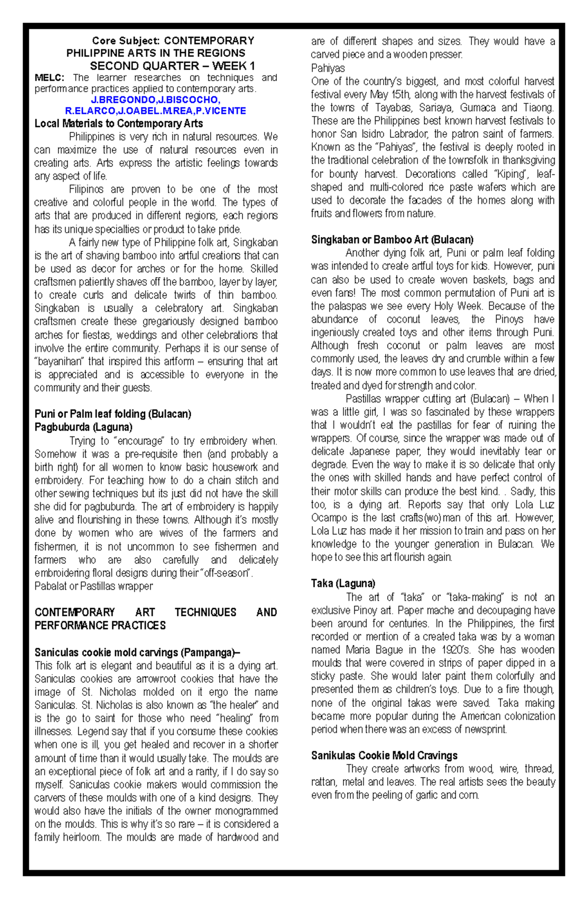 CPAR Q2 Module Week 1 - I'm too smart lol shajshdgsjsjbdbd hshshshshshd ...