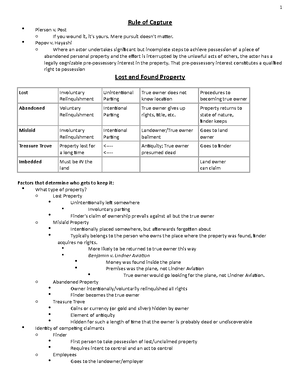 Property Outline - Property Essay Questions to answer a. Who has what ...