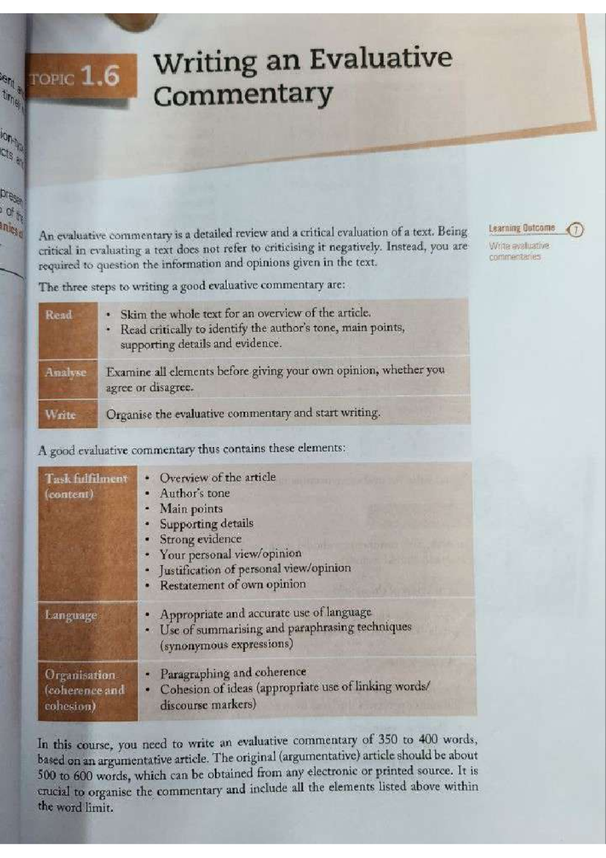 Evaluative Commentary guide Book - financial accounting - Studocu