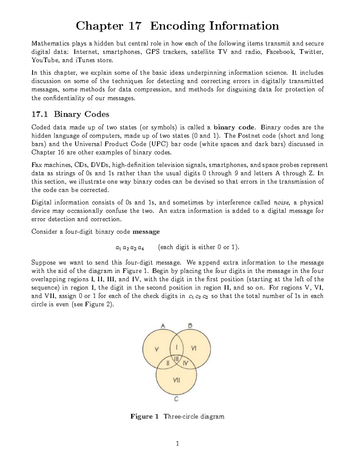 Ch17 1 - Chapter 17.1 - Chapter 17 Encoding Information Mathematics plays a hidden but central ...