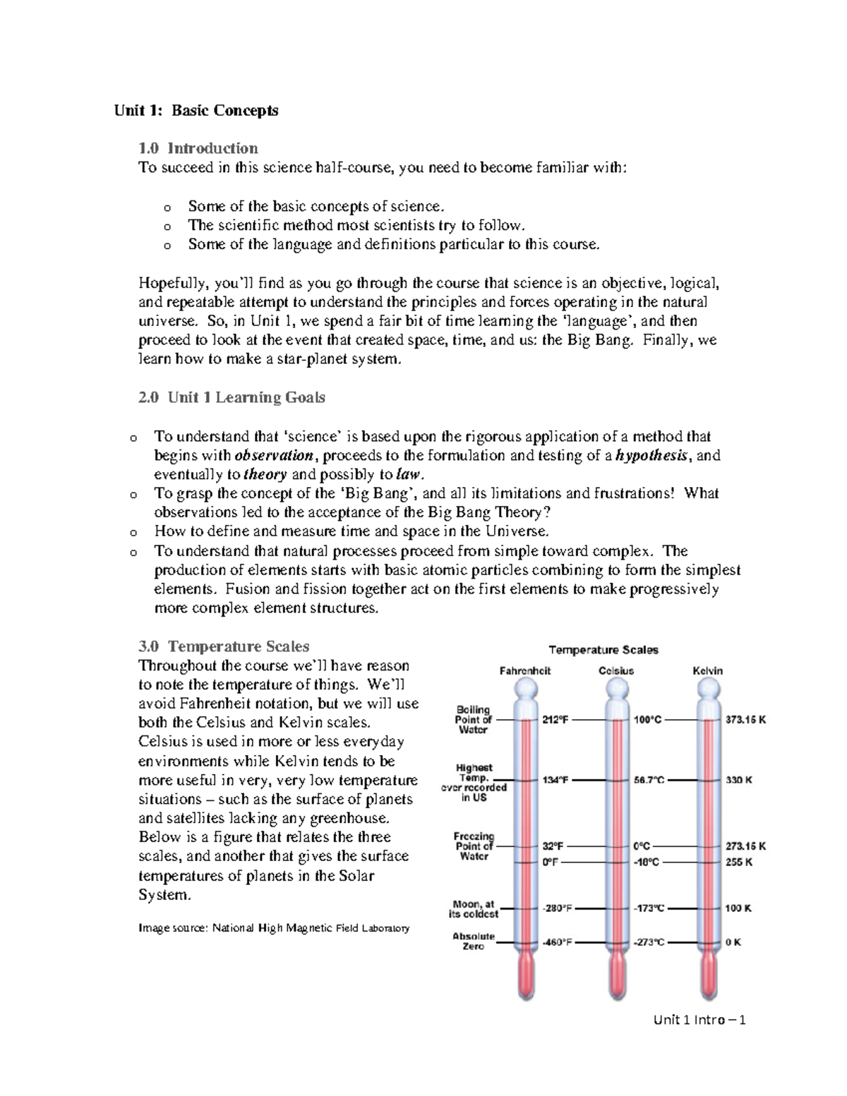 Unit 1 - Lecture notes unit 1 - Unit 1 Intro – 1 Unit 1: Basic Concepts ...