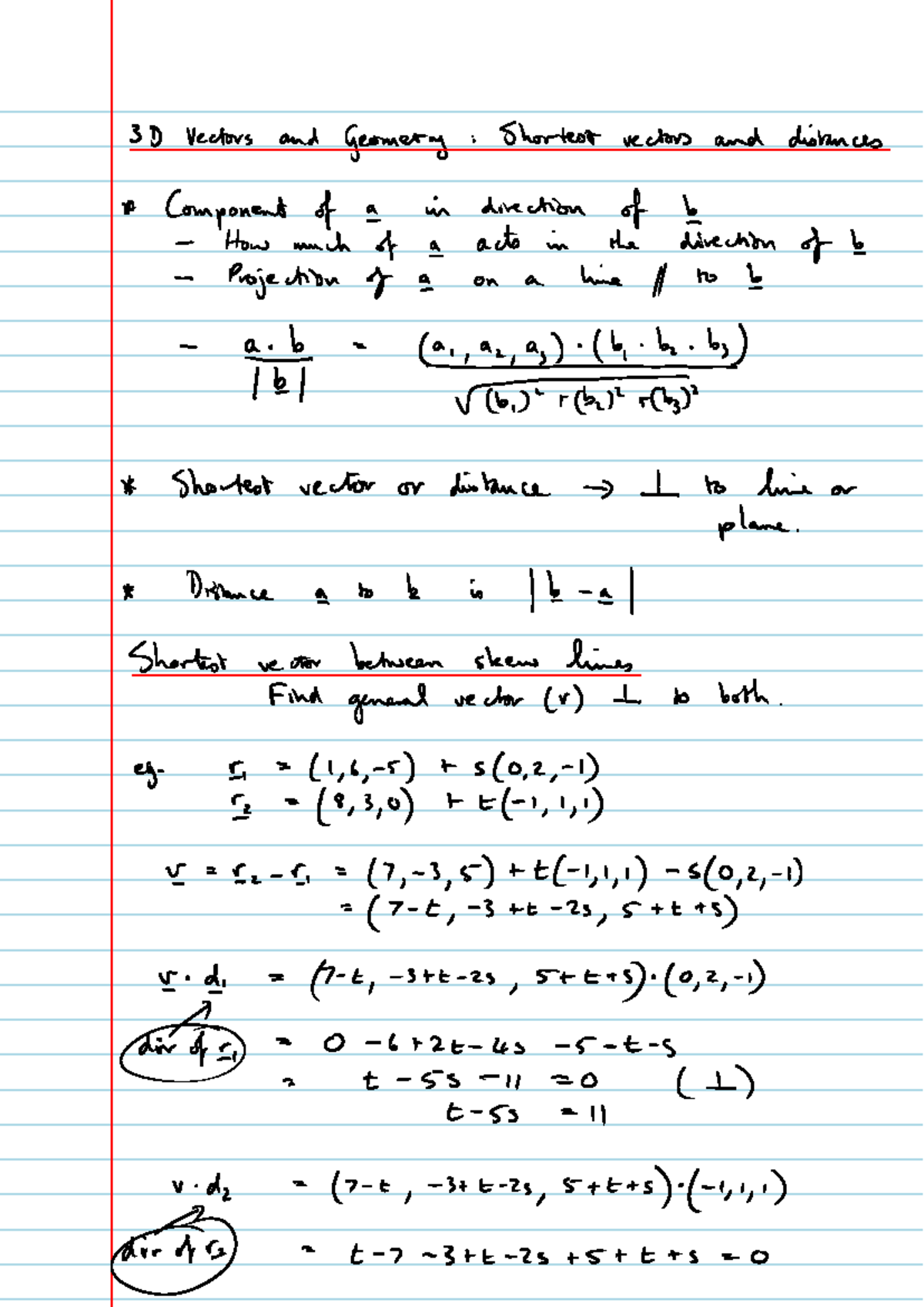 Notes+3d+vectors+shortest+vectors+and+distances - 3D Vectors and ...