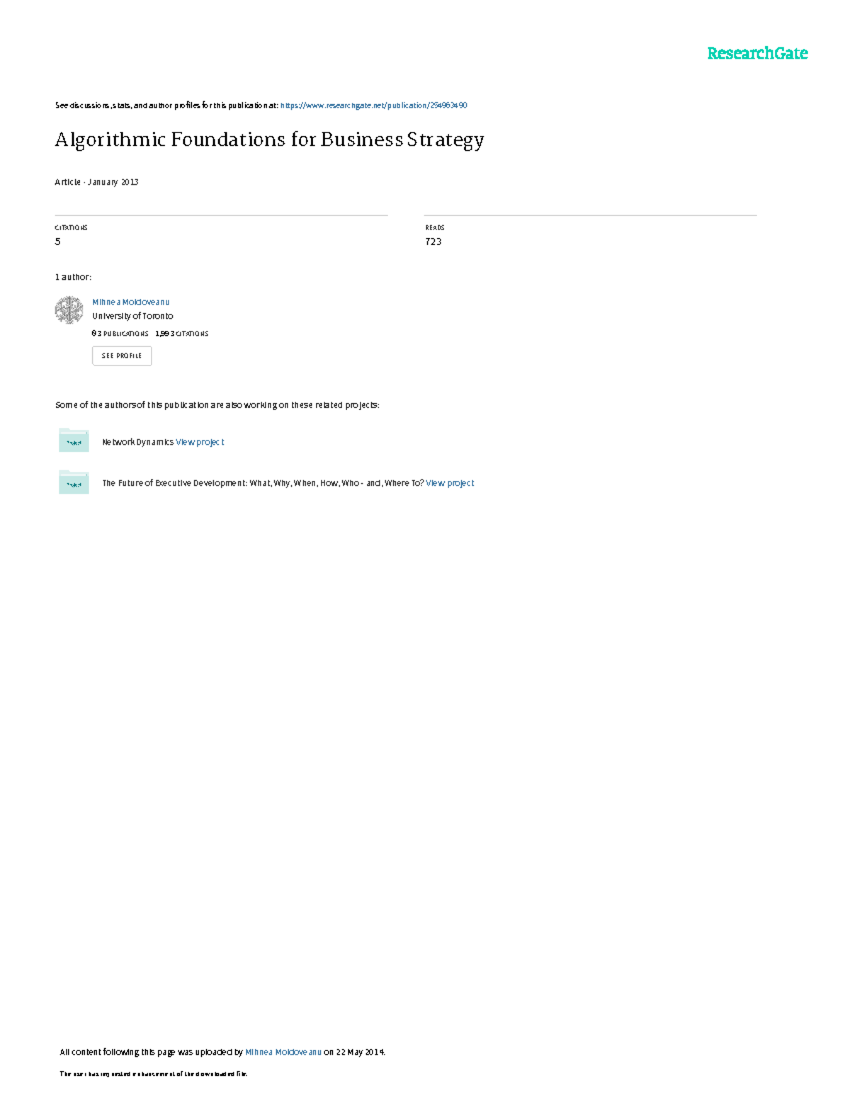 Algorithmic Foundations Strategy - See discussions, stats, and author profiles for this ...