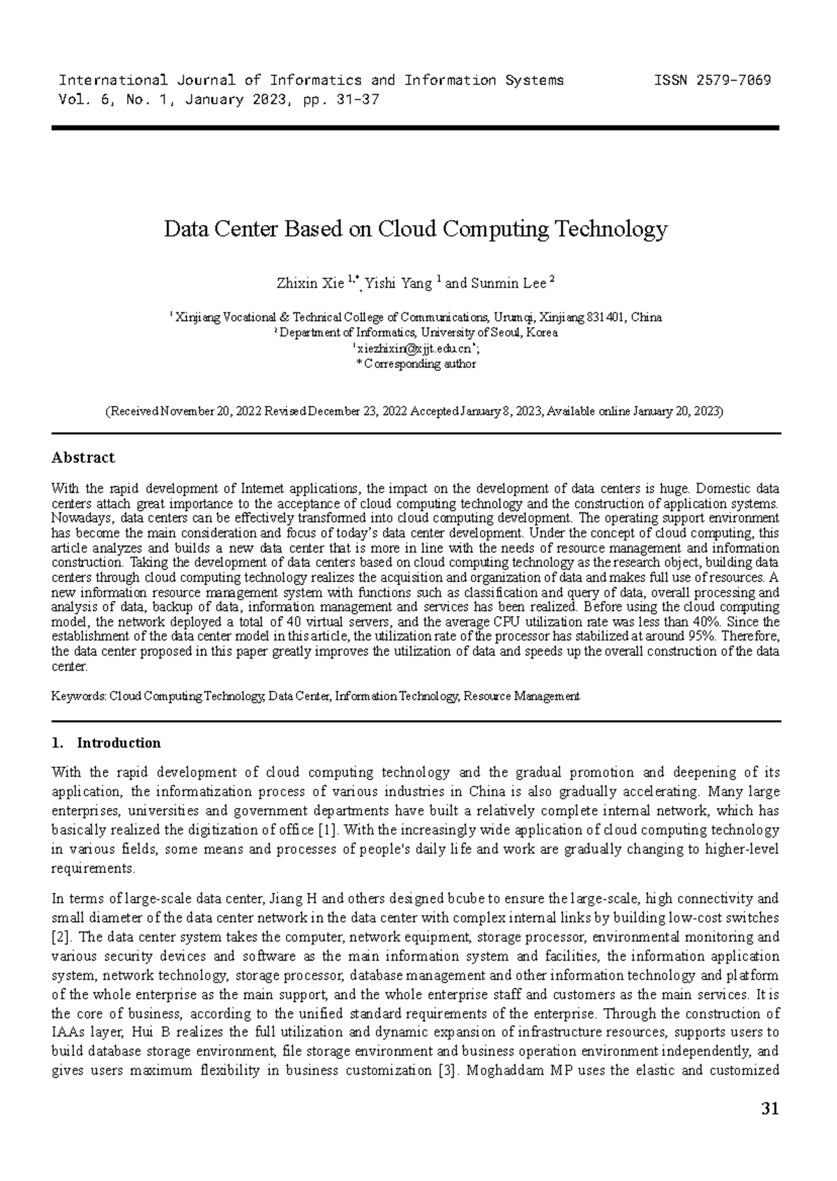 Data Center Based on Cloud Computing Technology - International Journal ...