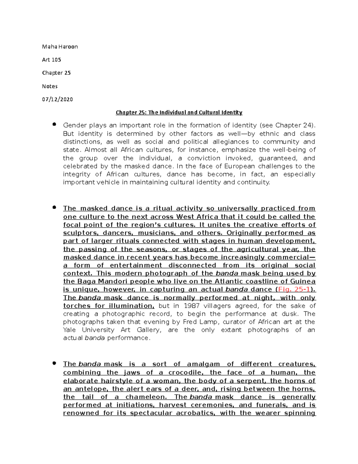 Art 105 Chapter 25 - ART 105 - Maha Haroon Art 105 Chapter 25 Notes 07 ...